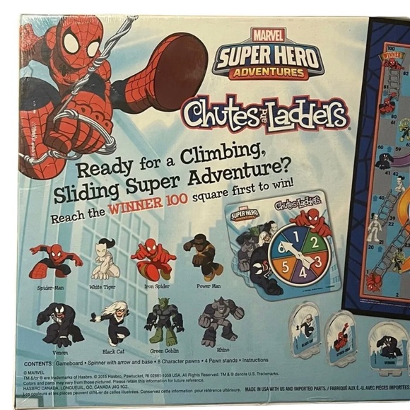 Other | Hasbro Gaming Marvel Spiderman Web Warriors Chutes Ladders ...